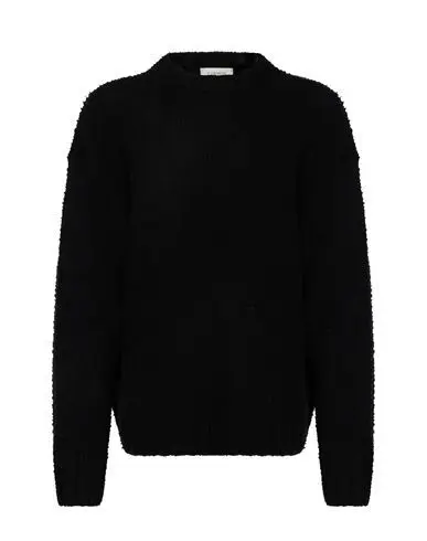 LANEUS Merino Wool Sweater With Chest Pocket - Black