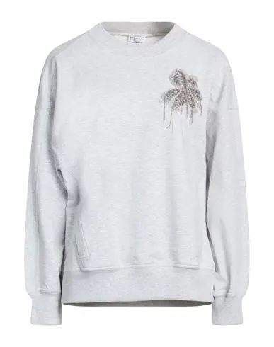 Brunello Cucinelli Cotton And Elastane Sweatshirt With Embroidery - Light Grey