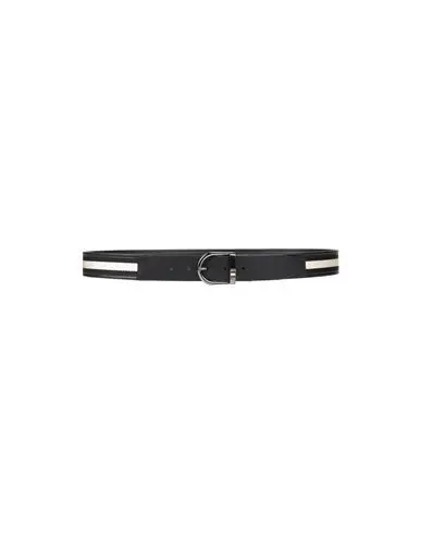 Bally Belt Size Soft Leather, Textile Fibers - Black