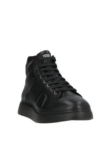 CERRUTI 1881 Leather High-top Sneakers With Shearling Lining