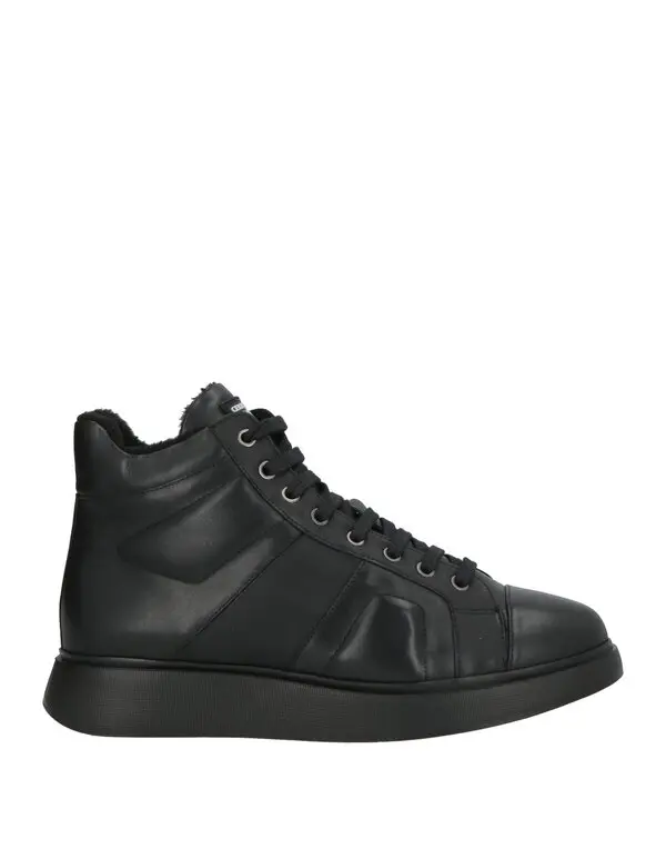 CERRUTI 1881 Leather High-top Sneakers With Shearling Lining