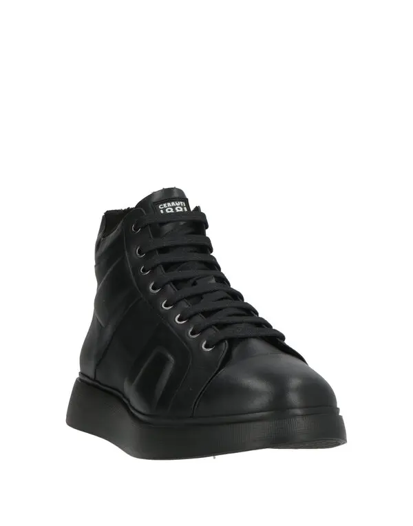 CERRUTI 1881 Leather High-top Sneakers With Shearling Lining