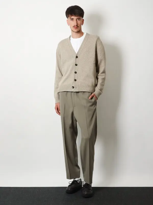 Bottega Veneta Cashmere Blend V-neck Cardigan With Intreccio Patch - Beige
