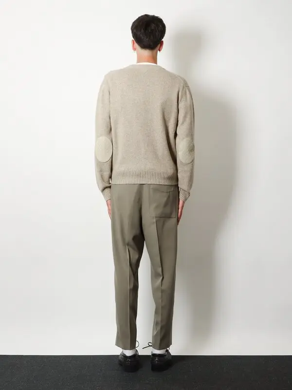 Bottega Veneta Cashmere Blend V-neck Cardigan With Intreccio Patch - Beige