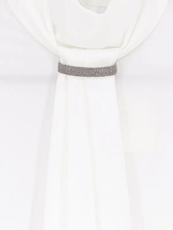 Brunello Cucinelli Cotton Blend Shirt With Monili Detail - White