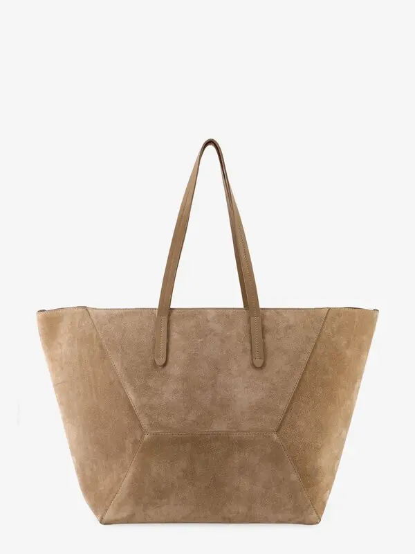 Brunello Cucinelli Bc Duo Suede Shoulder Bag With Engraved Logo