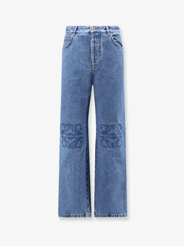 Loewe Anagram Baggy Jeans With Embroidery