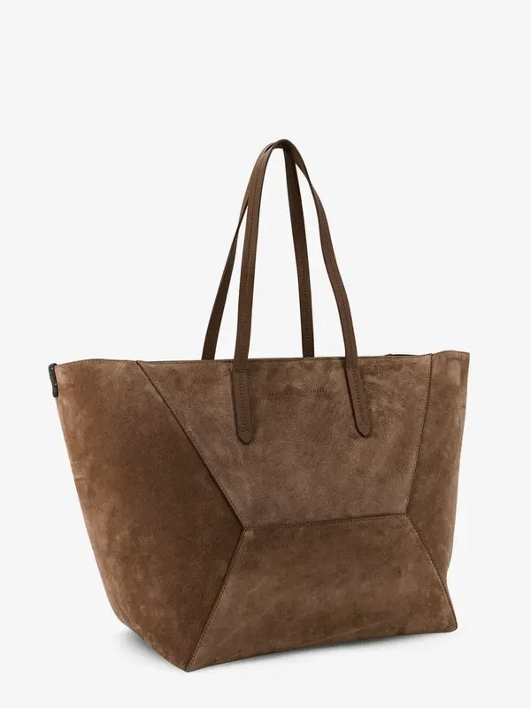 Brunello Cucinelli Bc Duo Suede Shoulder Bag With Engraved Logo