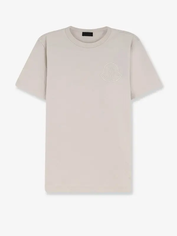 Moncler Cotton Tshirt With Front Logo Patch