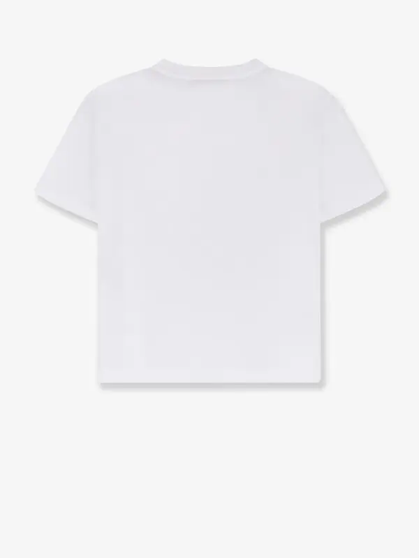 Miu Miu Cotton Tshirt With Embroidered Logo On The Front