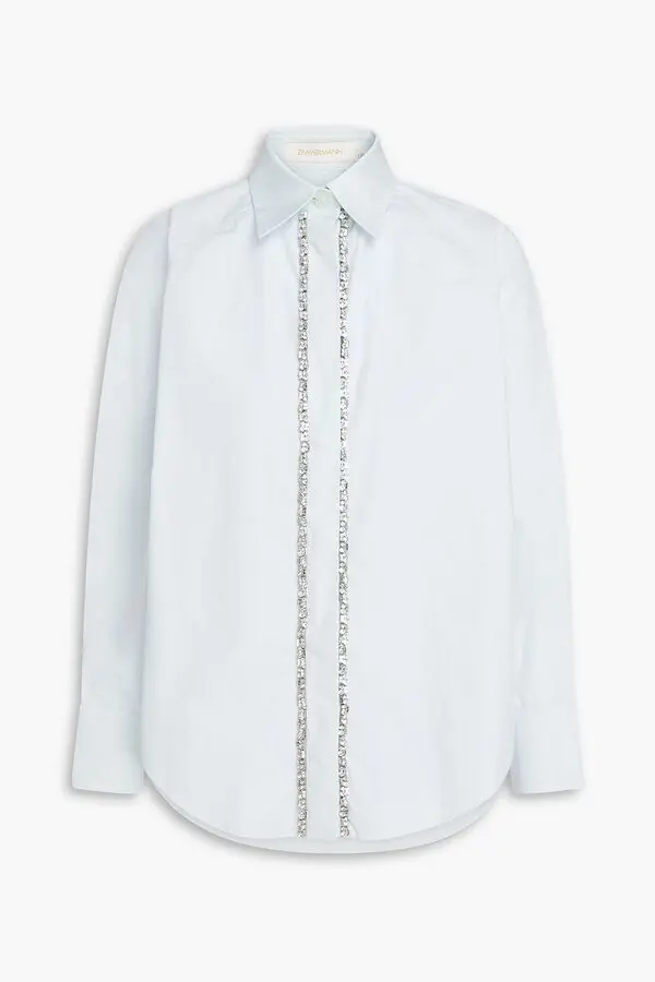Zimmermann Embellished Cotton-poplin Shirt