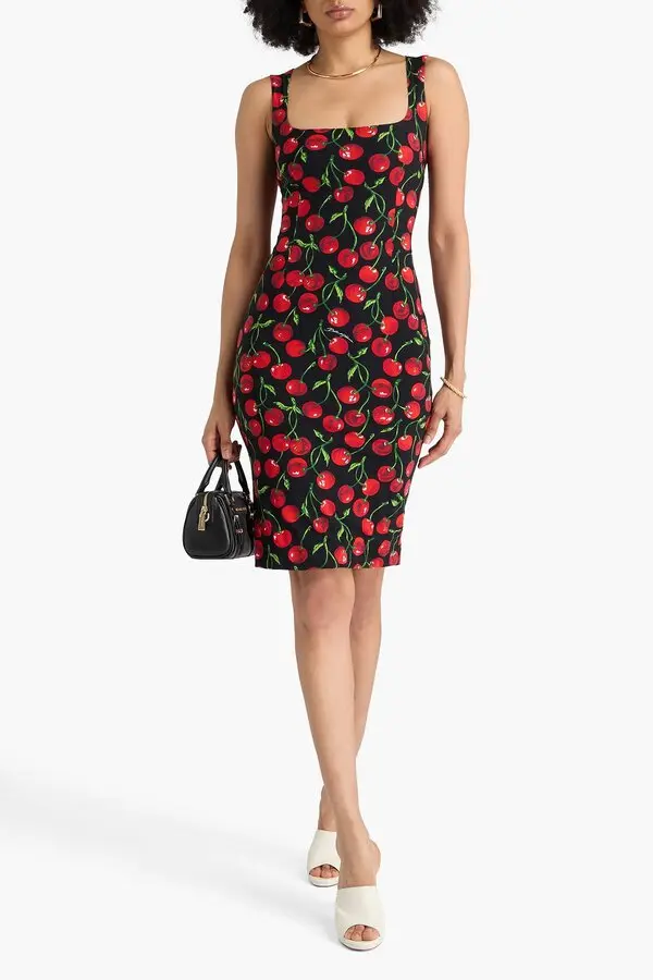 Dolce & Gabbana Printed Stretch-jersey Knee-length Dress