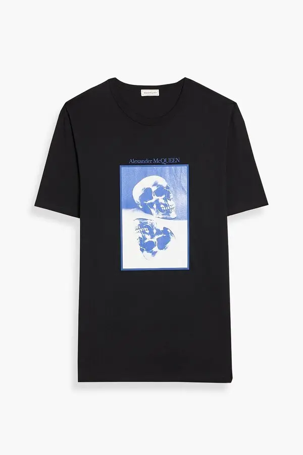 Alexander McQueen Printed Cottonjersey Tshirt