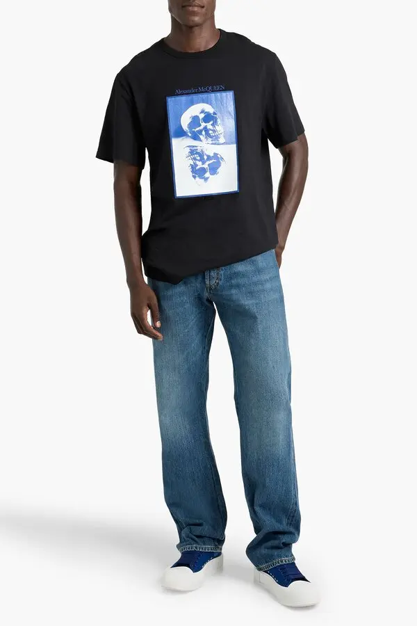 Alexander McQueen Printed Cottonjersey Tshirt