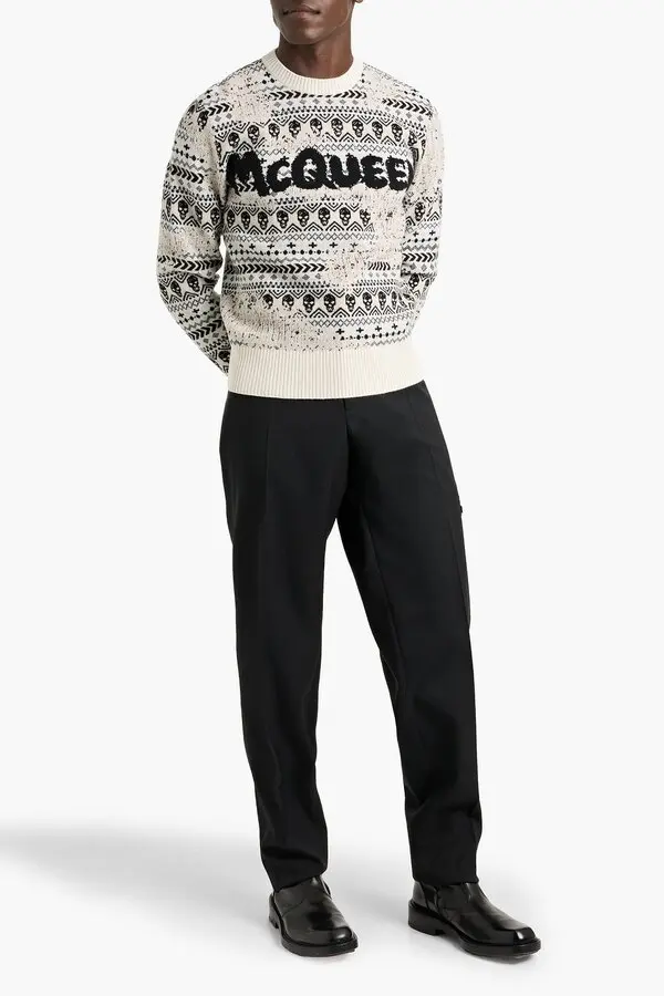 Alexander McQueen Jacquardknit Wool Sweater