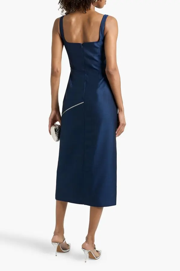 Alexander McQueen Zipdetailed Grain De Poudre Woolblend Midi Dress