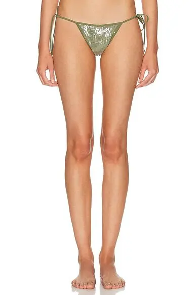 TROPIC OF C Sequin Praia Bikini Bottom - Fern