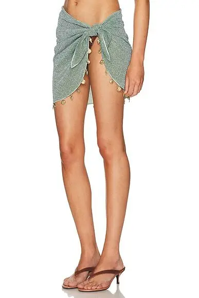 Oseree Metallic Knit Pareo