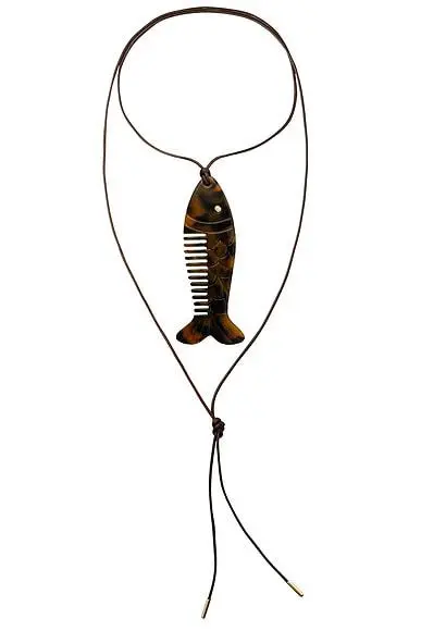 Éliou Trout Comb Pendant Necklace - Brown
