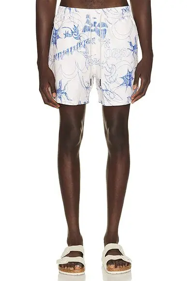 Oas Romantique Printed Swim Shorts - Blue