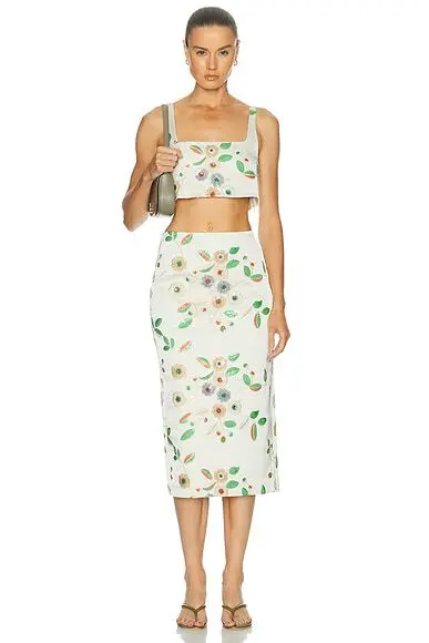Alexis Jasmin Cropped Floral Sequined Top
