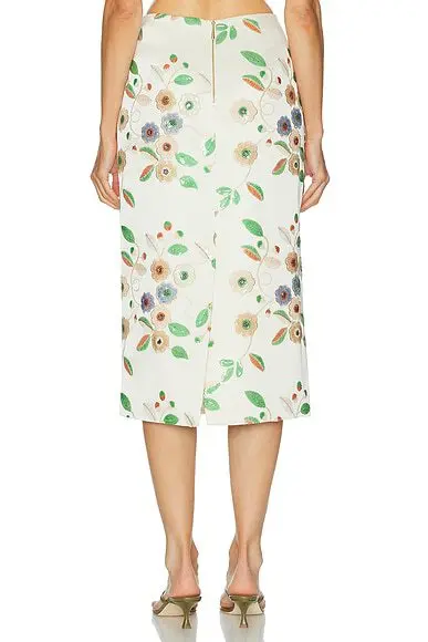 Alexis Lia Floral Sequin Embellished Midi Skirt - Floral Sequins