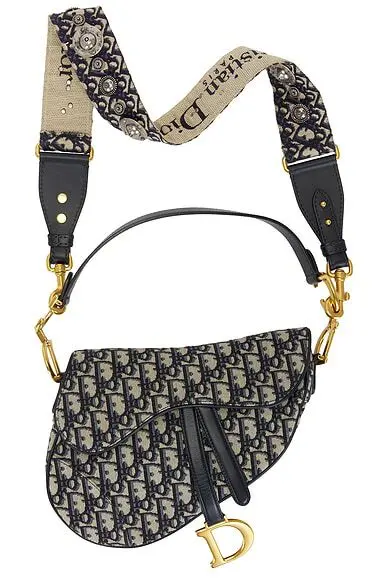 Dior Trotter Oblique Saddle Bag - Blue