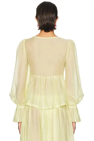 SIEDRES Long Sleeve Sheer Top