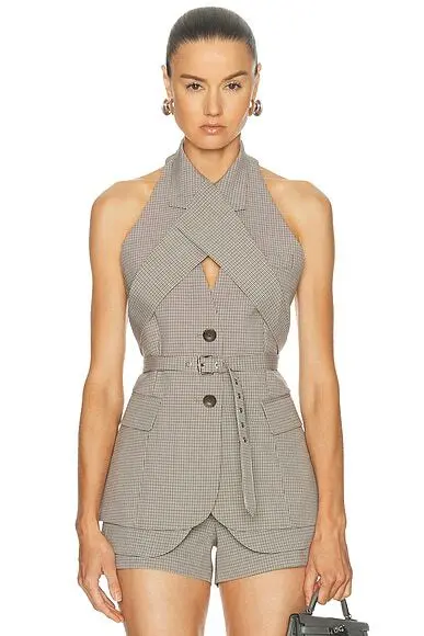 Monse Cross Lapel Vest Jacket
