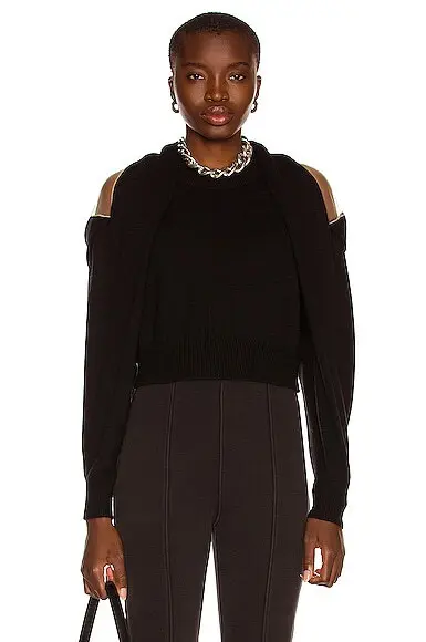 Alexander Wang Over The Shoulder Illusion Tulle Sweater