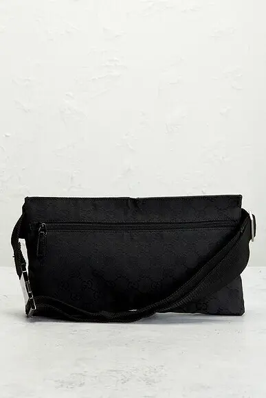 Gucci Gg Canvas Double Pocket Belt Bag - Black
