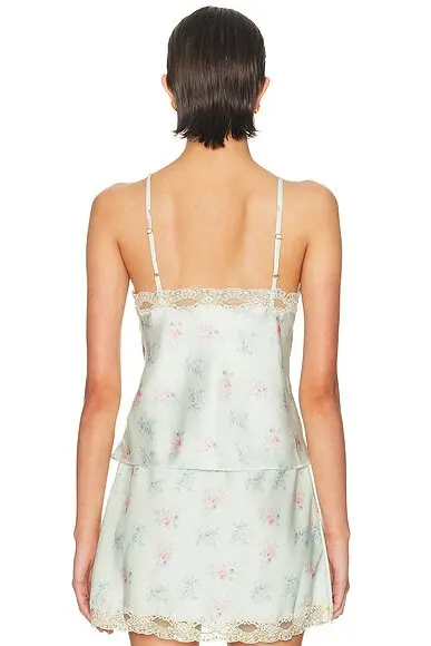 LoveShackFancy Lamora Top With Sequined Lace Trim