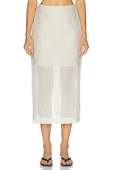 BY MALENE BIRGER Soft Organza Midi Skirt - Soft White