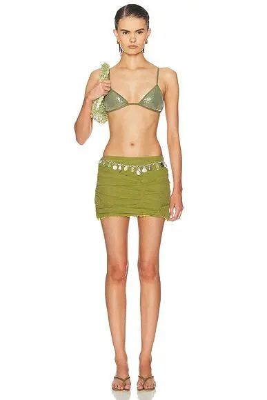 TROPIC OF C Sequin Bikini Top