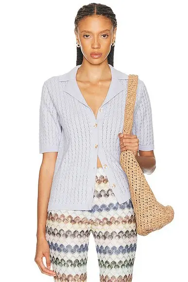 Varley Madelene Knit Shirt - Pale Iris