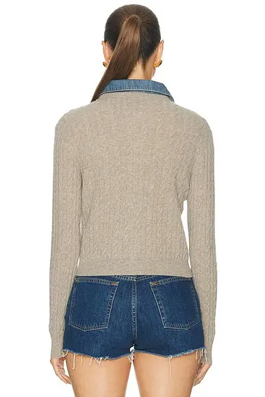 Miu Miu Wool Cashmere Chambray Cardigan