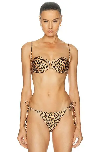 Cult Gaia Tinashe Bikini Top - Cheetah
