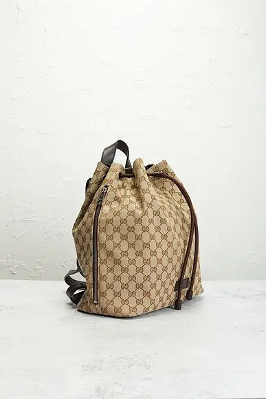 Gucci Gg Canvas Drawstring Backpack