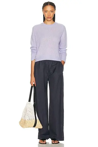 LISA YANG Solene Cashmere Silk Blend Sweater - Soft Lavender