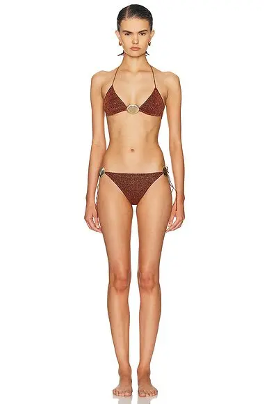 Oseree Lumiere Shell Bikini Set - Brown