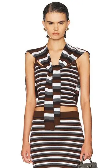 Monse Striped Tank Top And Cardigan Set