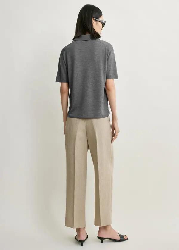 TOTEME Wool-silk Polo Shirt