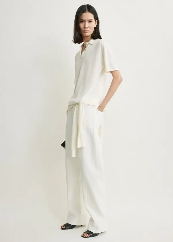 TOTEME Wool-silk Polo Shirt