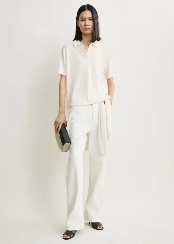 TOTEME Wool-silk Polo Shirt