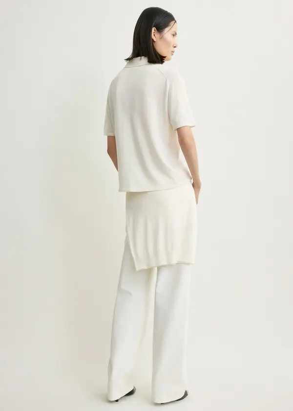 TOTEME Wool-silk Polo Shirt