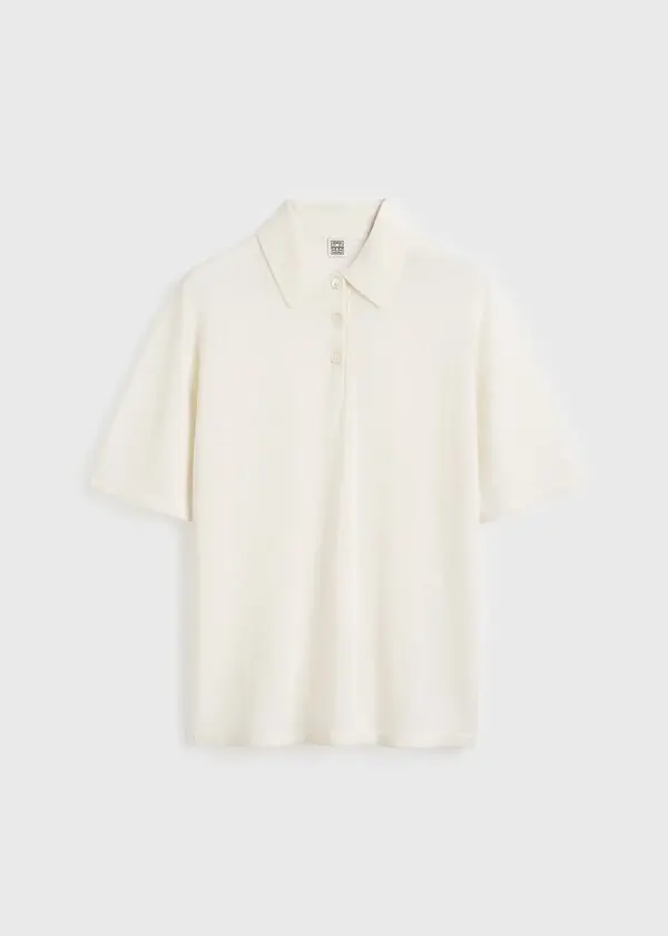 TOTEME Wool-silk Polo Shirt