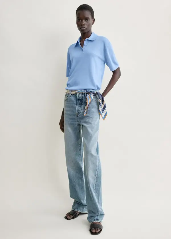 TOTEME Wool-silk Polo Shirt