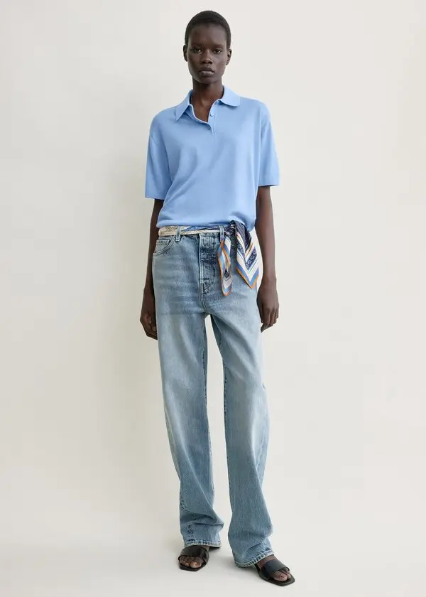 TOTEME Wool-silk Polo Shirt