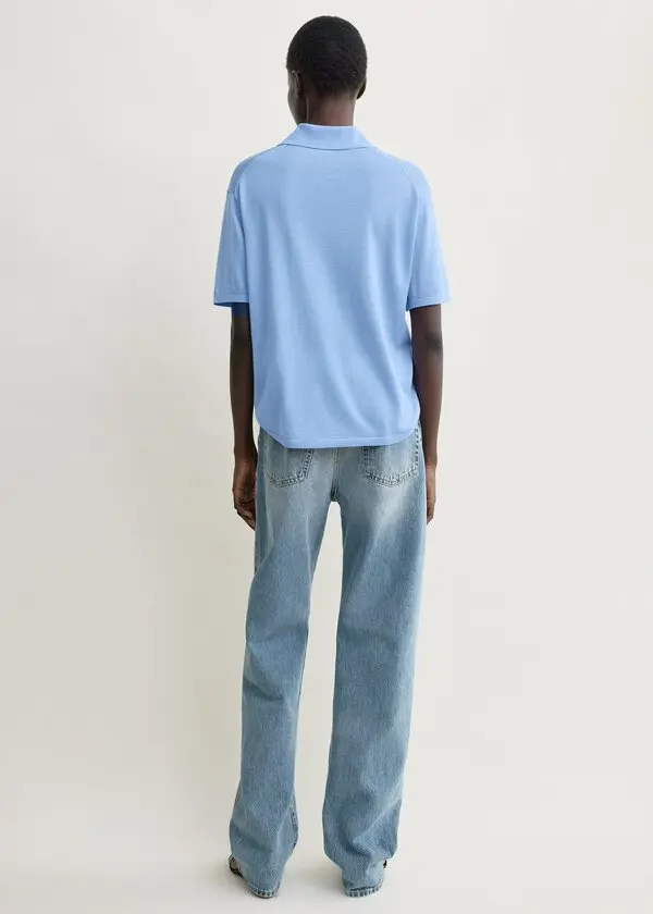 TOTEME Wool-silk Polo Shirt