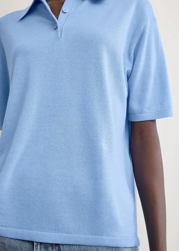 TOTEME Wool-silk Polo Shirt